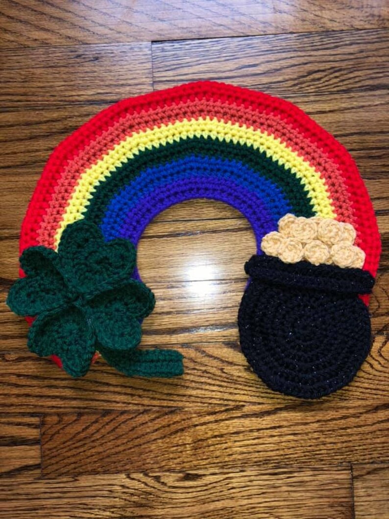 PDF Pattern Pot of Gold Rainbow Crochet Applique Pattern - Etsy