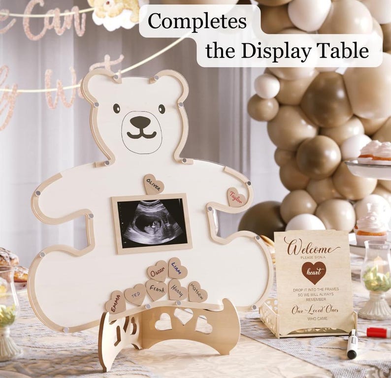 Teddy Bear Baby Shower Guest Book Frame – Keepsake Nursery Decor - Etsy