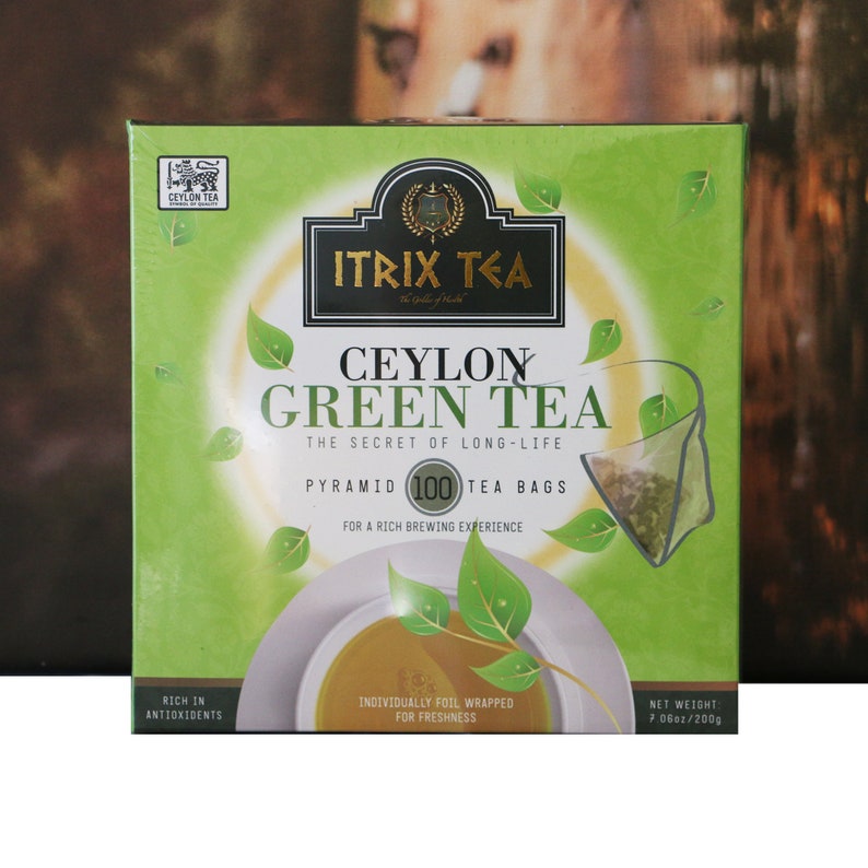 Imperial Pure Ceylon Green Tea Bags -body Cleanser Pyramid Style 100 Tea Bags -green Tea- 300 ...