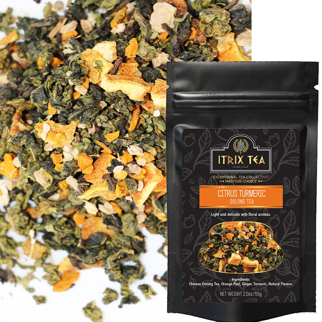 Citrus Turmeric Oolong Tea: Orange Peel & Ginger - ITRIX TEA - Etsy