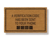 VERIFICATION CODE Welcome Mat Coir Doormat Funny Mat - Etsy
