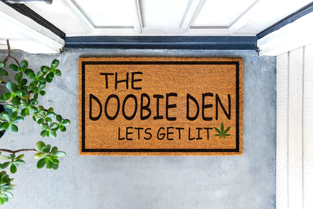 THE DOOBIE DEN the Doobie Den Let's Get Lit Doormat - Etsy