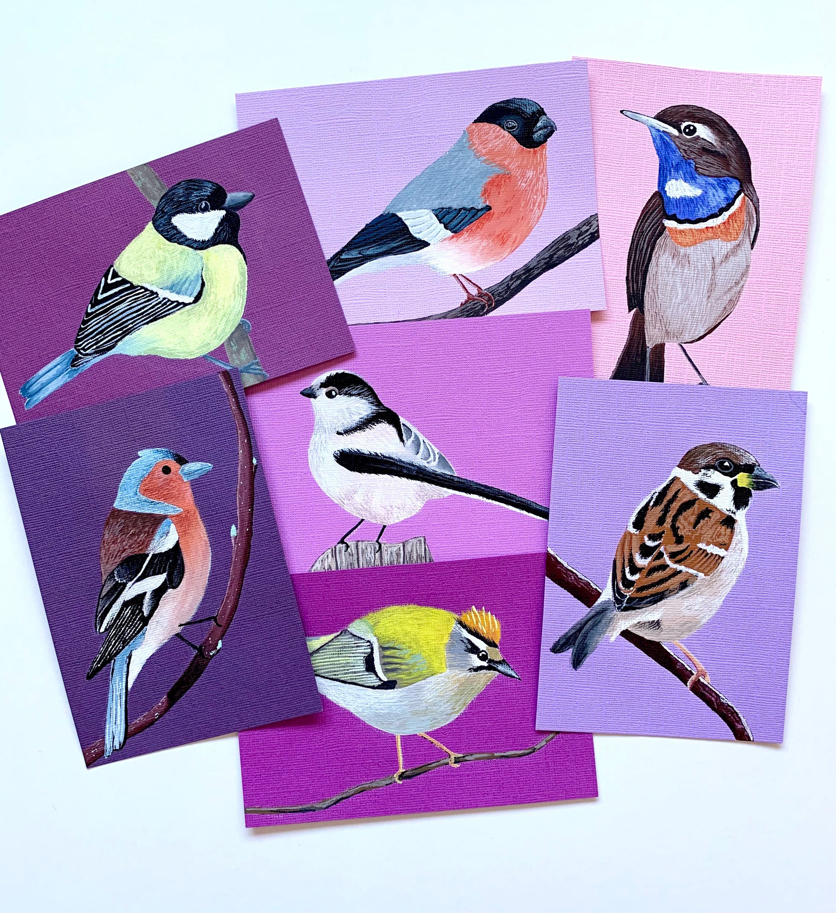 Gouache Bird Paintings / Original Artwork / A6 Bird Art | Etsy