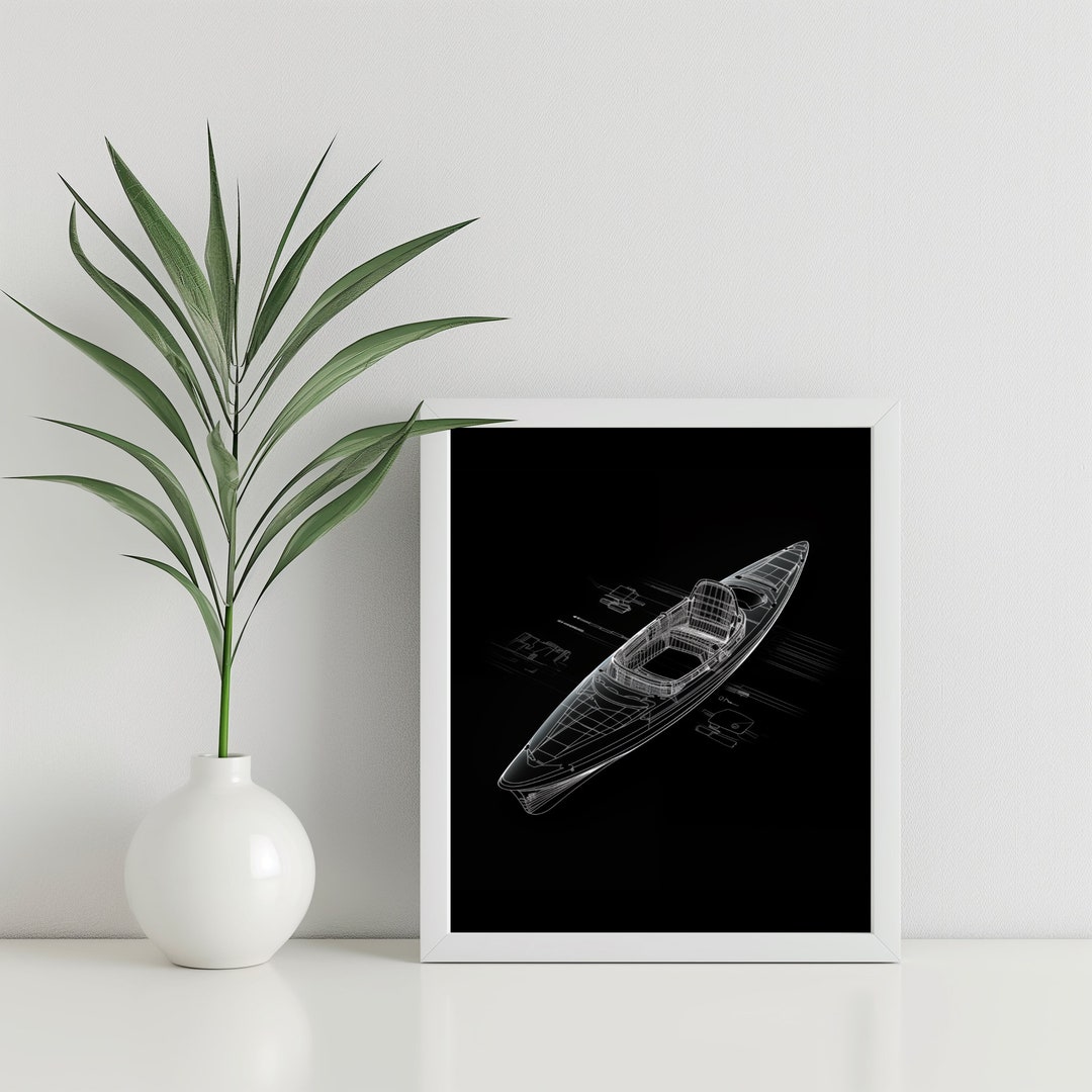 Kayak Schematic Style Print (digital Download)(4k) - Etsy