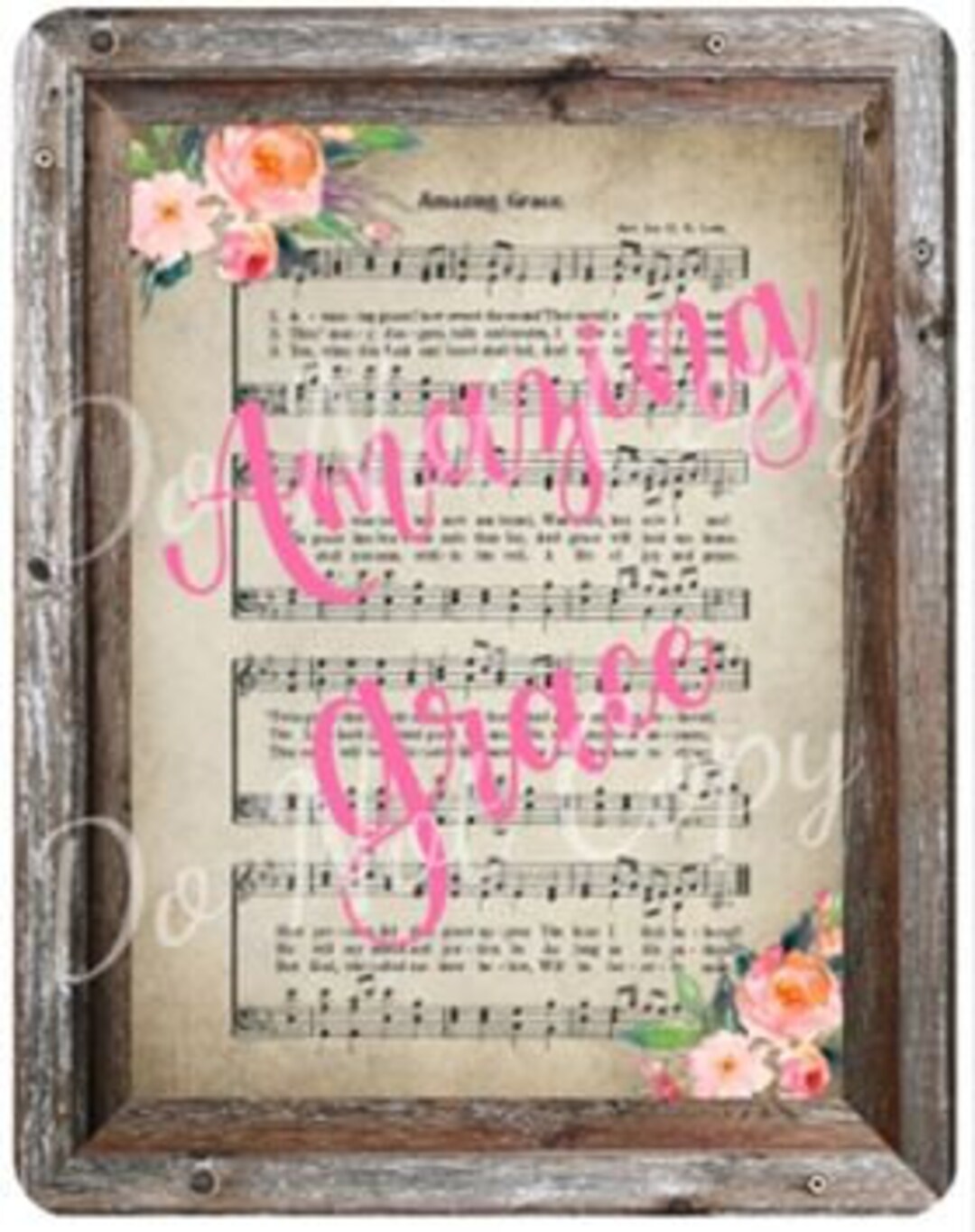 Amazing Grace Digital File -amazing Grace Hymn - Dry Erase Board Design ...