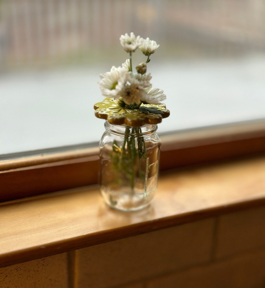 Mini Flower Frog Jar, Plant Propagation Topper Jar, Mini Jar Topper ...