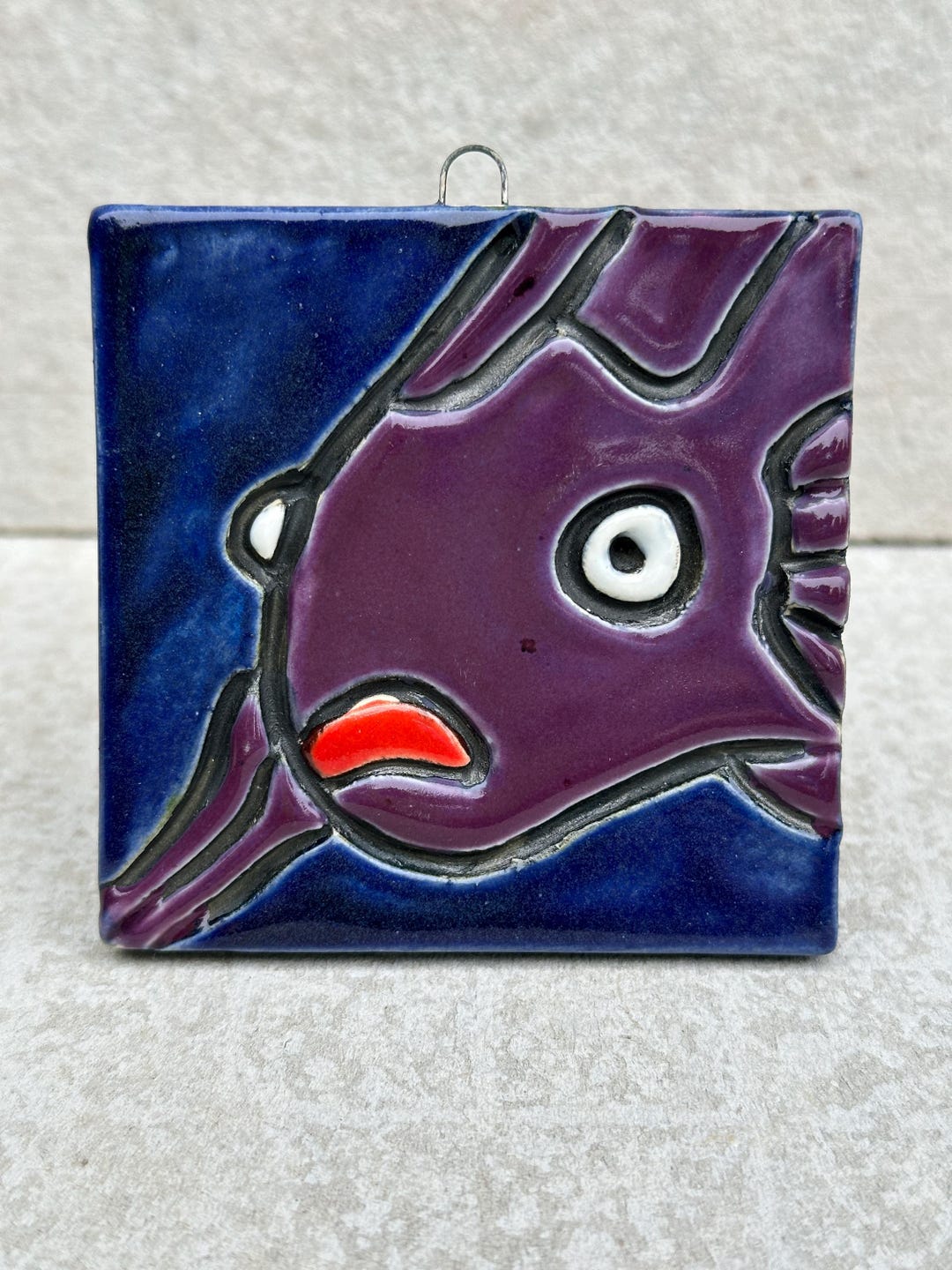 Fish Tile, Whimsical Fish, Fish Art Tile, Smiling Fish Tile, Fun Fish ...