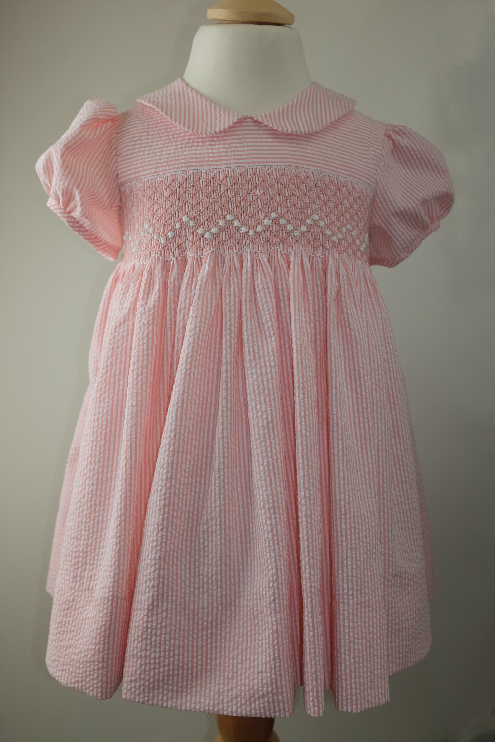 Hand Smocked Seersucker Party Dress - Etsy