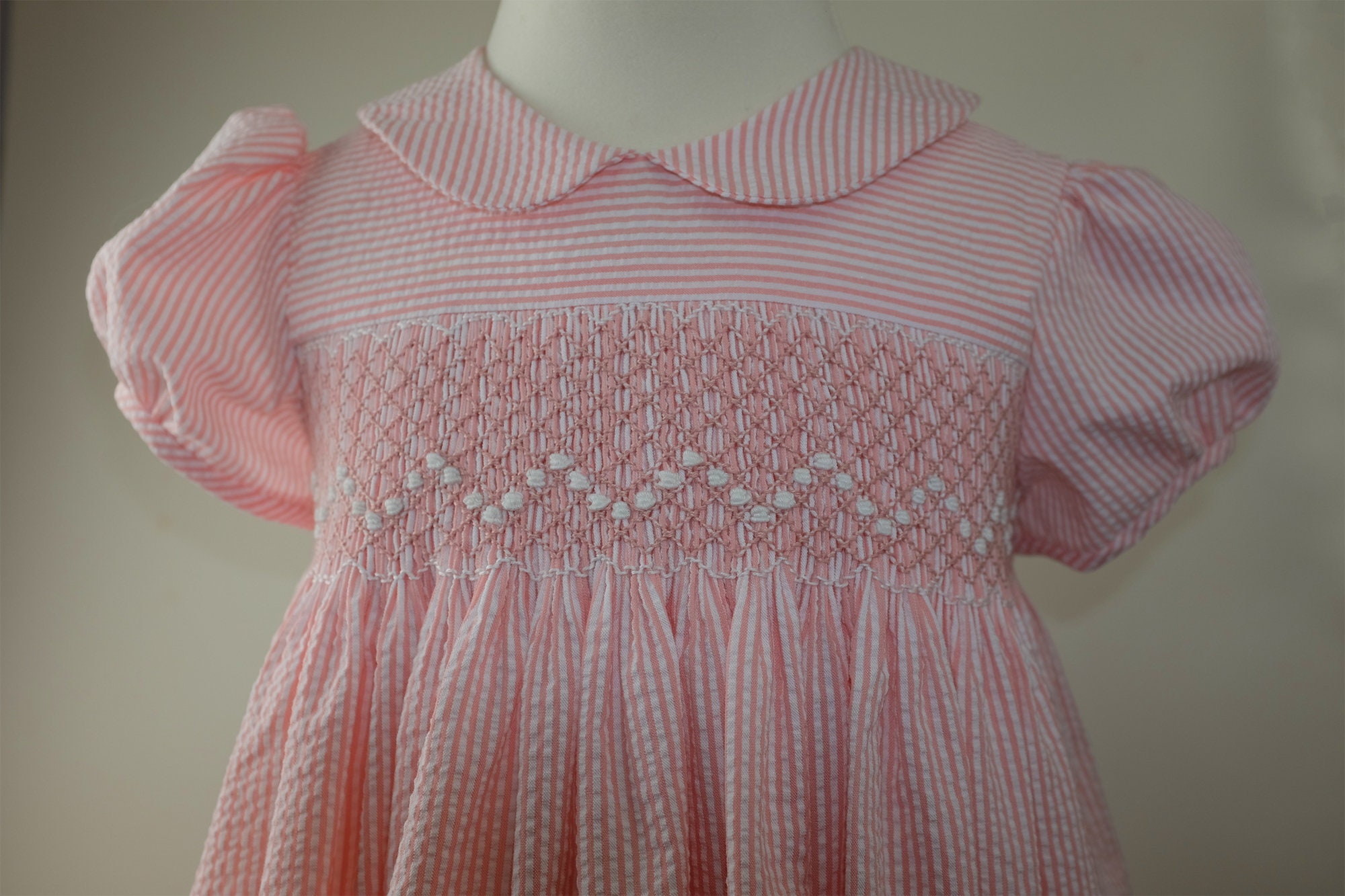 Hand Smocked Seersucker Party Dress - Etsy