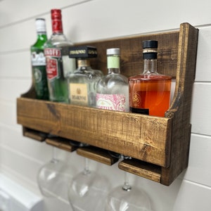 50cm Floating Gin Rack Home Bar- Straight Front- Jacobean - Etsy
