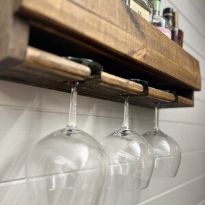 50cm Floating Gin Rack Home Bar- Straight Front- Jacobean - Etsy
