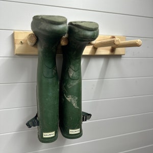 Wall Mounted Wellington Boot Storage Rack- Natural Wood - Etsy