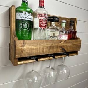 50cm Floating Gin Rack Home Bar- Straight Front- Dark Oak - Etsy