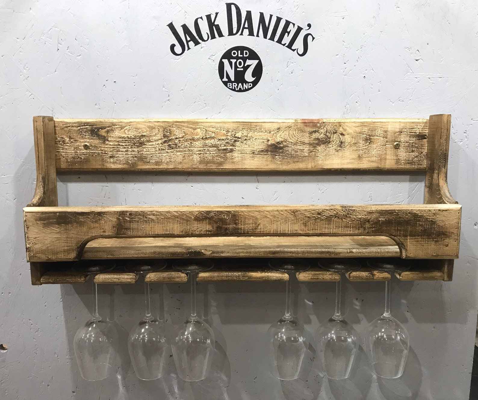 75cm Floating home bar/ Wine or Spirit rack Jacobean straight | Etsy