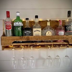 75cm Wine or Spirit Shelf Curved Front Dark Oak - Etsy