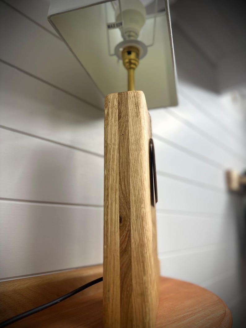 Large Solid Florian Oak Handmade Lamp- Plain Lamp Base - Etsy