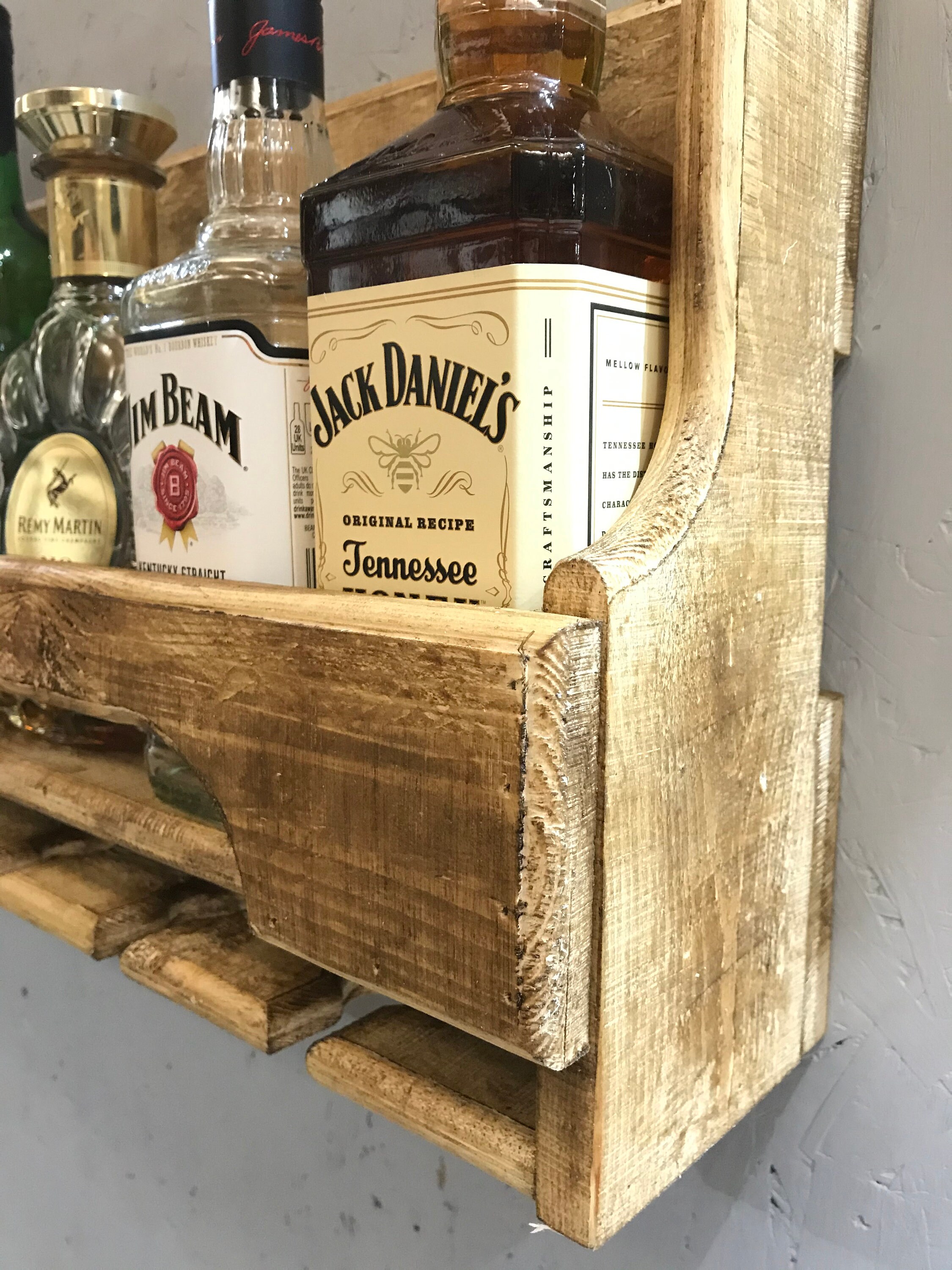 75cm Floating Home Bar/ Wine or Spirit Rack Reclaimed Wood - Etsy UK