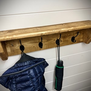Rustic Cottage Butler Style Coat Rack Dark Oak - Etsy
