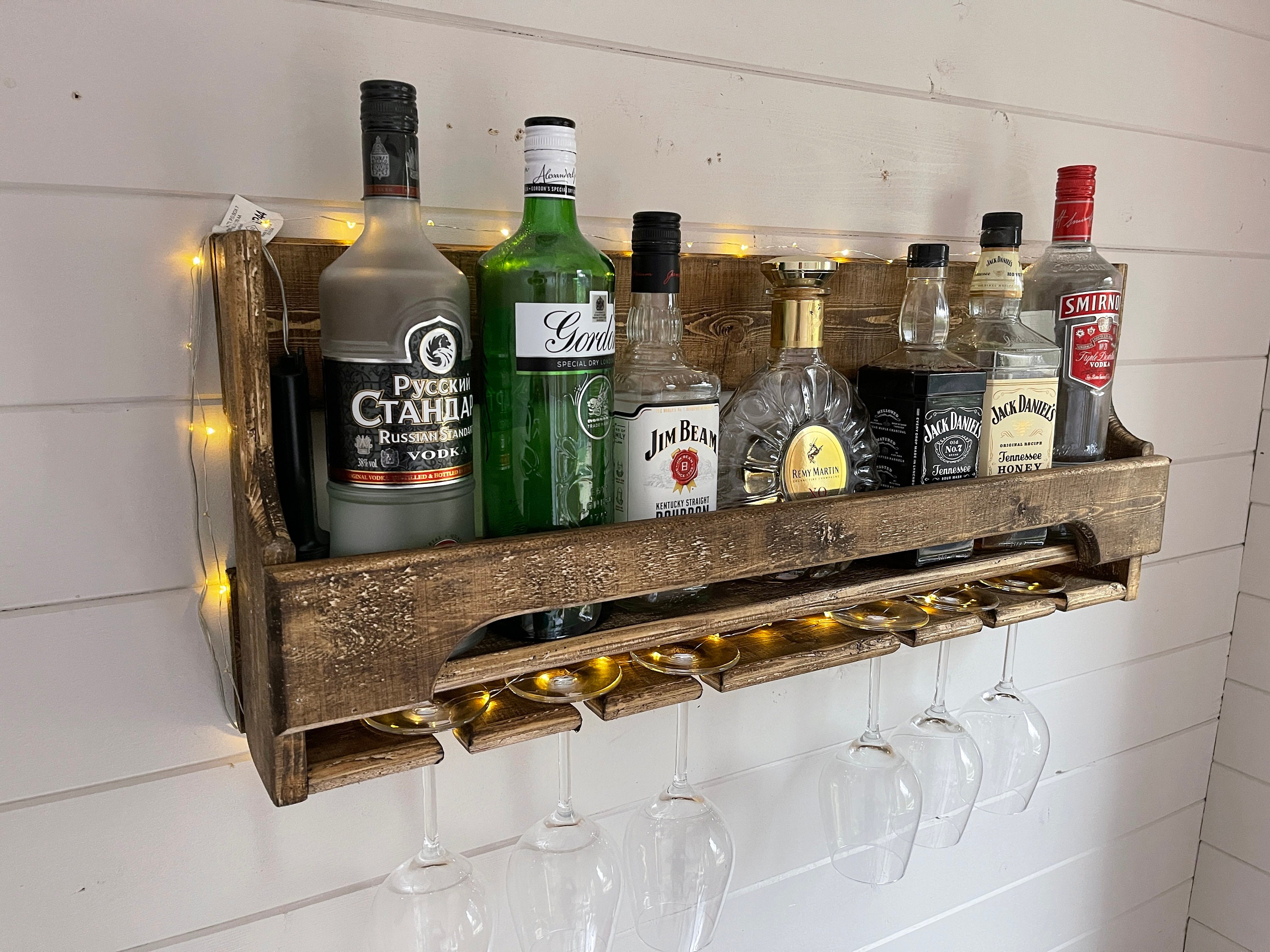 75cm Floating Home Bar/ Wine or Spirit Rack Jacobean Curved - Etsy UK