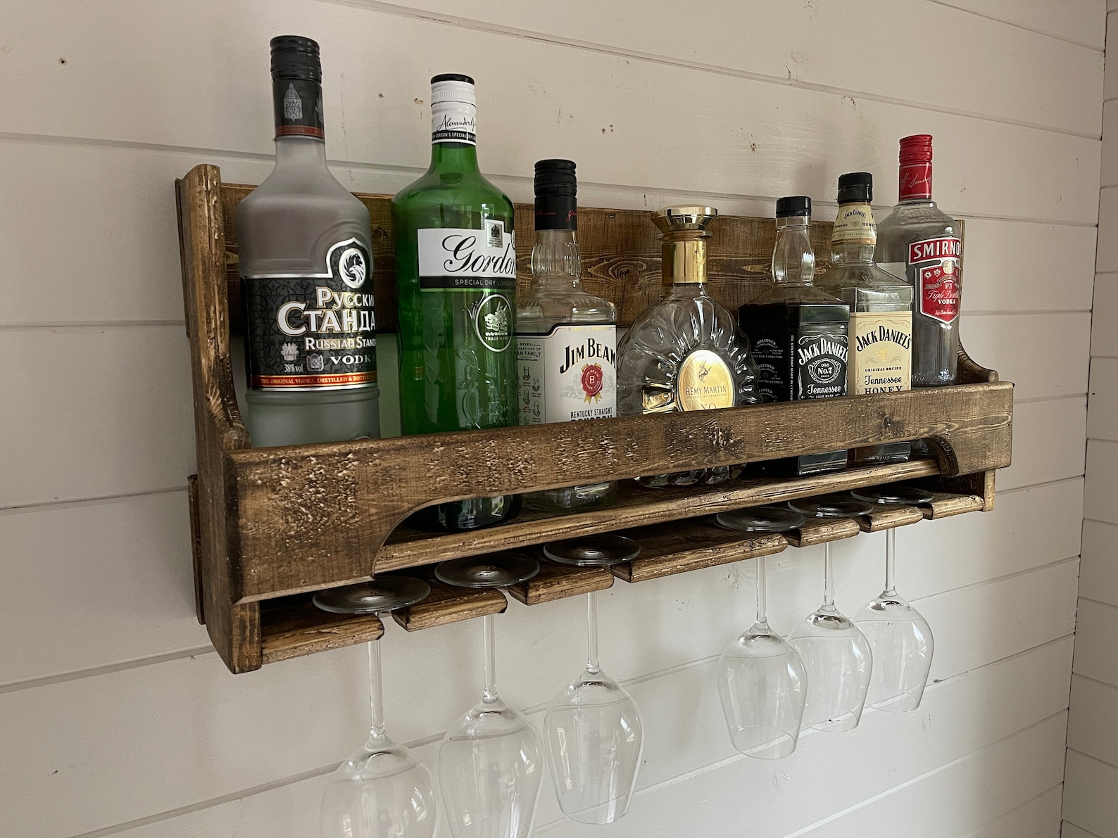 75cm Floating Home Bar/ Wine or Spirit Rack Jacobean Curved - Etsy UK