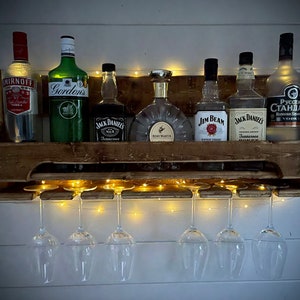 75cm Wine or Spirit Shelf Curved Front Dark Oak - Etsy