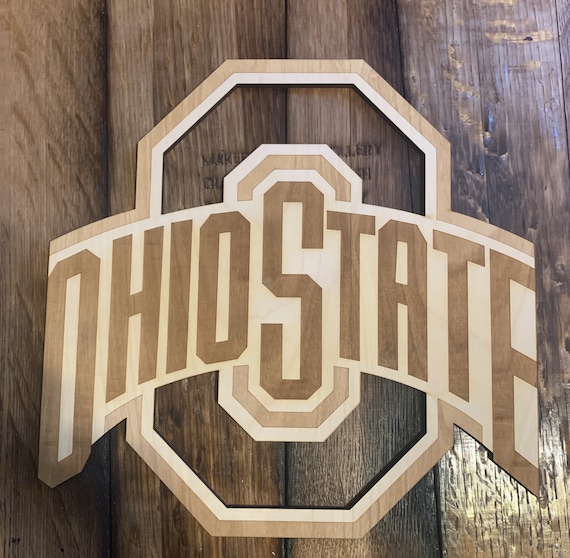 Laser Cut and Engraved Ohio State Logo from Birch Wood | Etsy