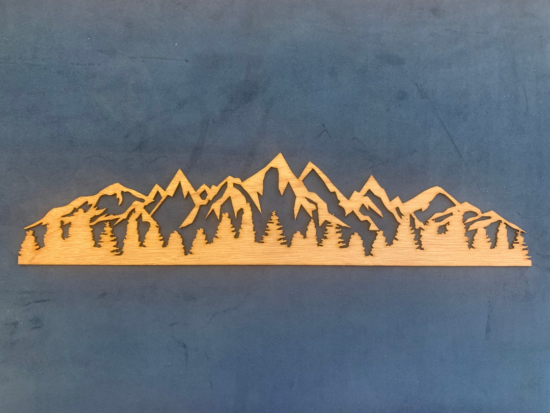 Laser Cut Panoramic Scene of Mountains and Evergreen Trees - Etsy
