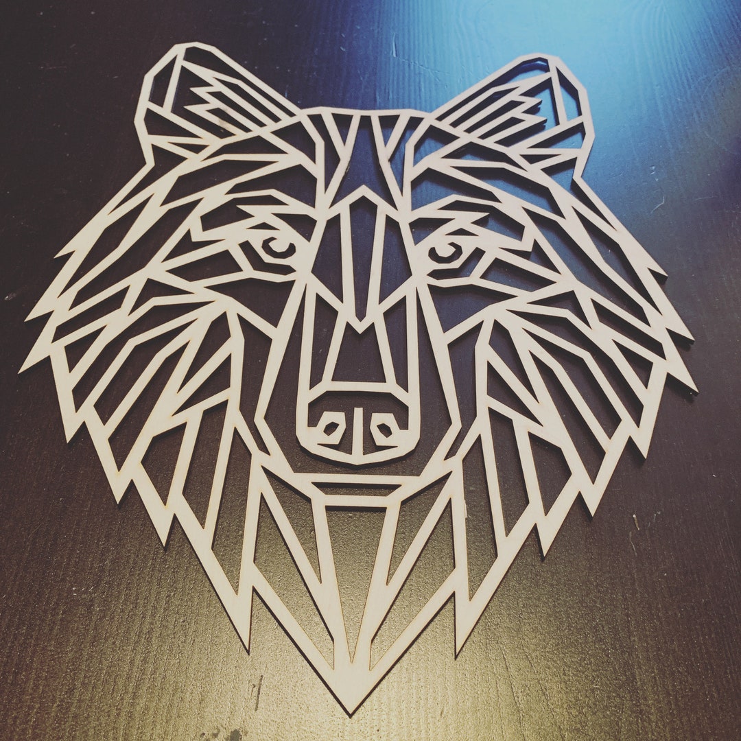 Laser Cut Wolf From Birch Wood - Low Poly Art Geometric Animal - Etsy