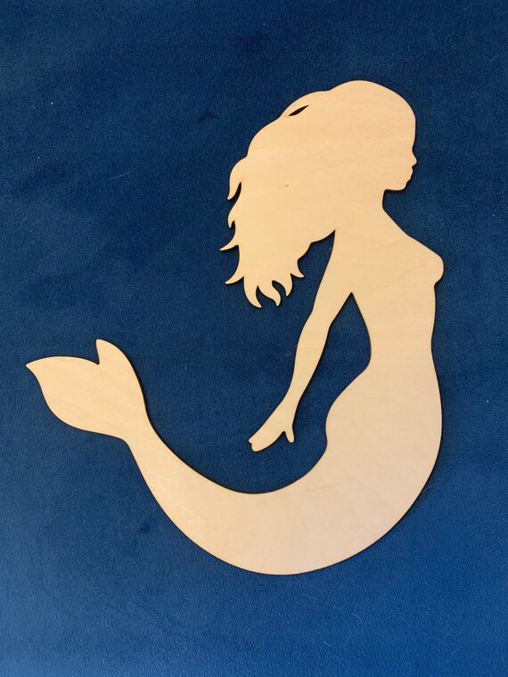 Mermaid Silhouette Laser Cut From Baltic Birch Wood - Etsy