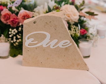 Classic Travertine Stone Table Numbers - Etsy