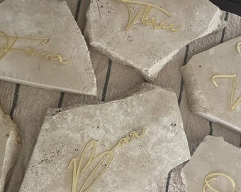 Classic Travertine Stone Table Numbers - Etsy