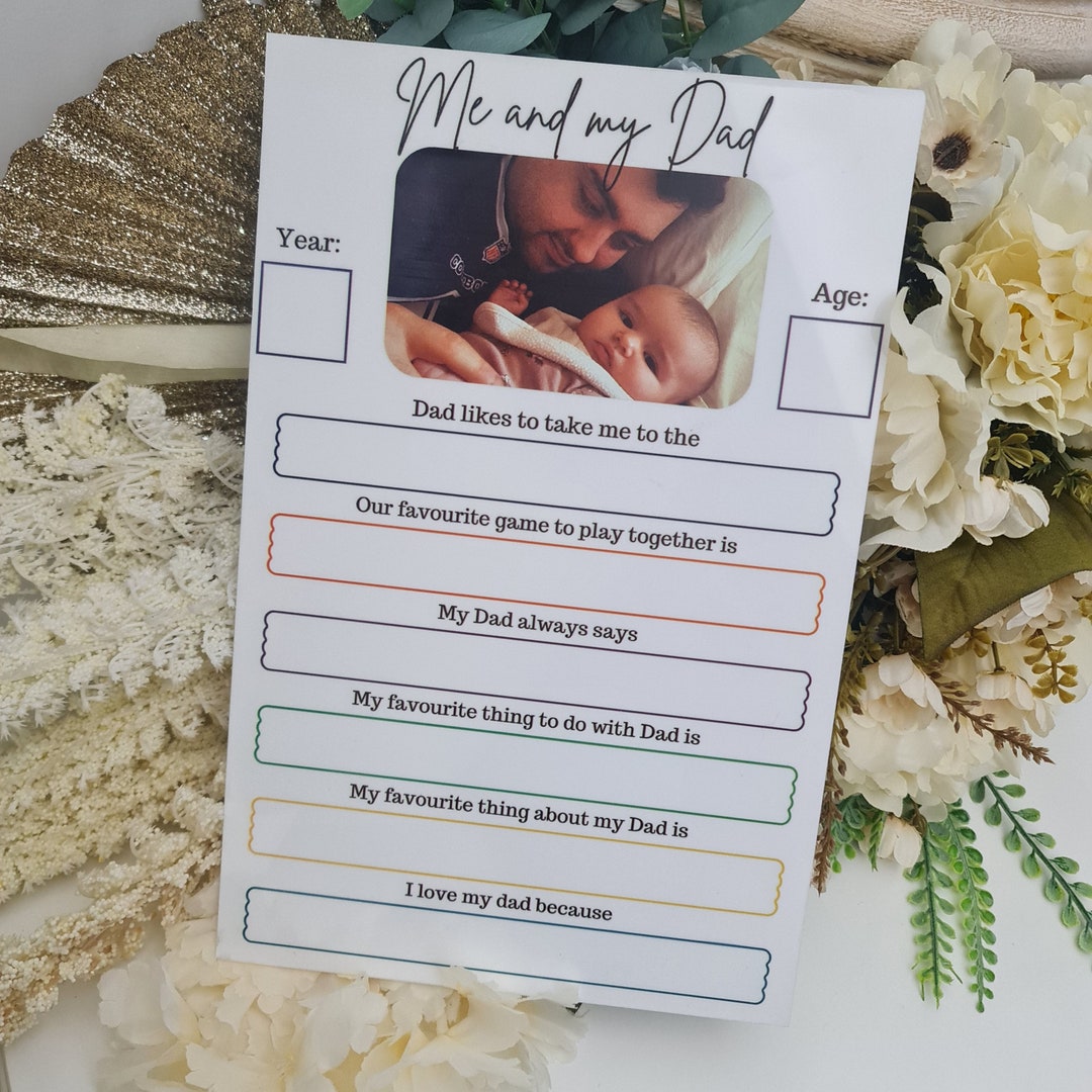 Personalized Acrylic Dad Questionnaire Board | Father's Day Keepsake ...