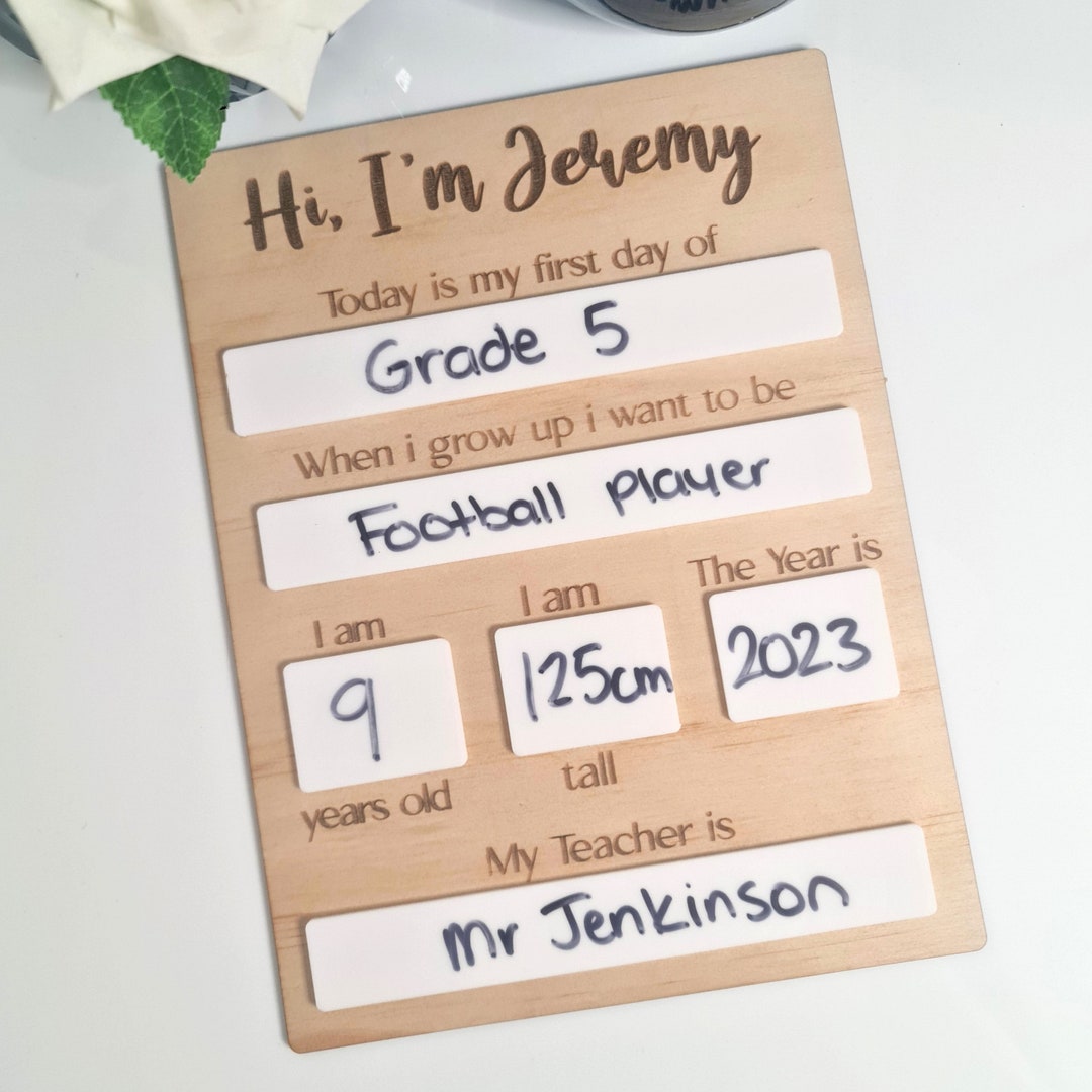 First Day of School Board | Personalised Board | Back to School ...