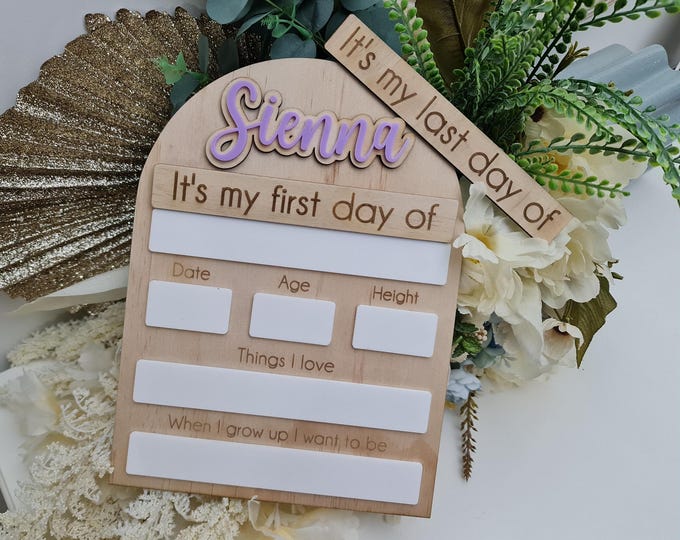 Personalised First Day Board, Customisable First Day Board, Kids First ...