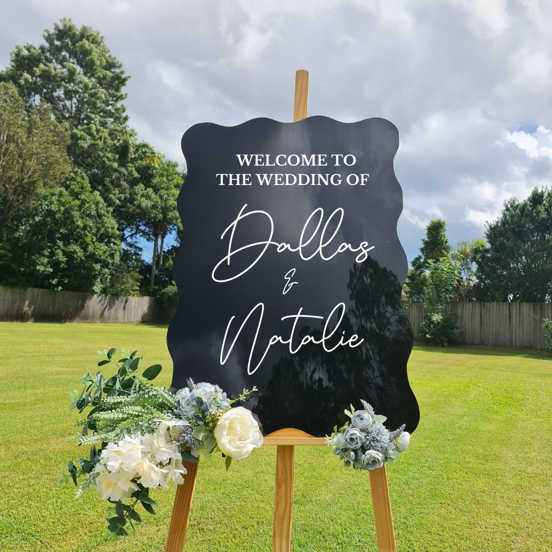 Custom Acrylic Wave Wedding Welcome Sign | Double Layered - Etsy