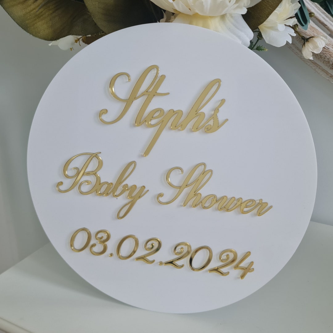 Acrylic Baby Shower Welcome Sign | Baby Shower Signage | Elegant Custom ...