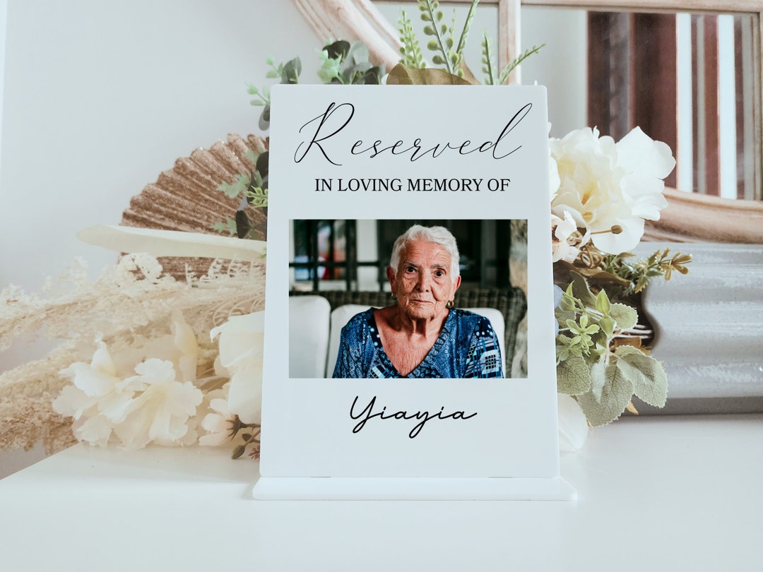 Acrylic Reserved Sign | I Loving Memory Sign | Personalised Photo ...