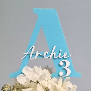 Any Letter and Name Cake Topper | Double Layer Acrylic | Birthday Cake ...
