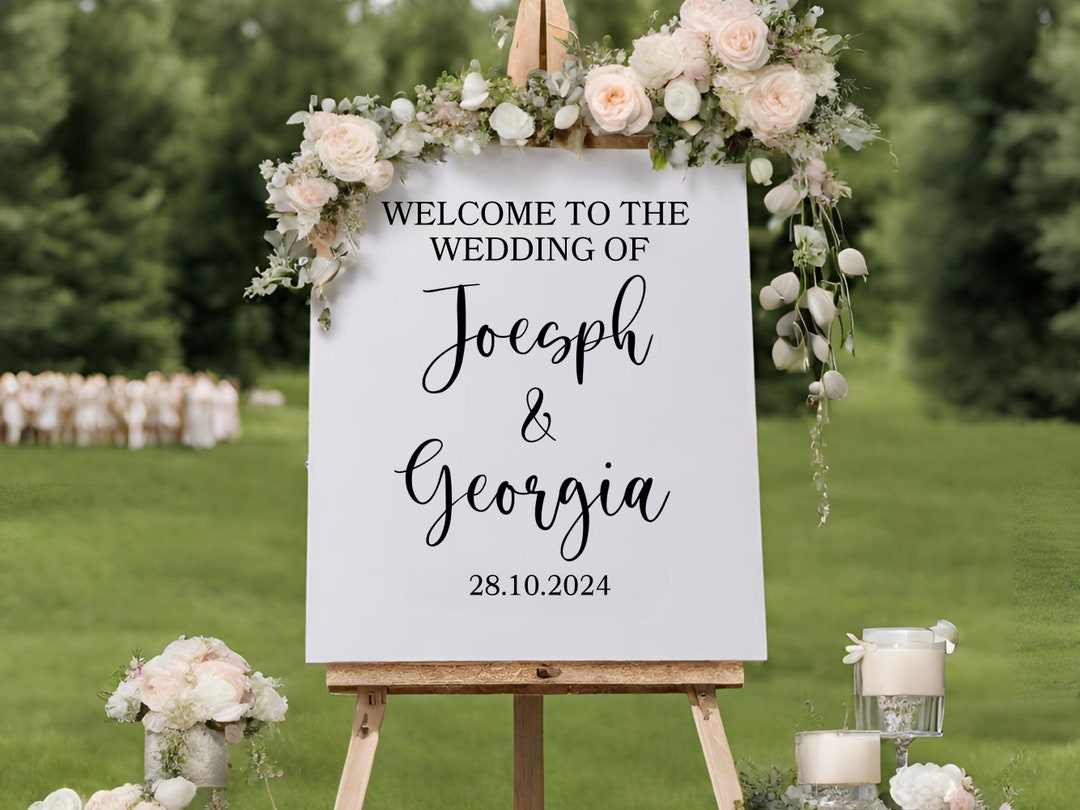 Wedding Welcome Sign | Guest Signage | Acrylic Welcome Sign | Mr & Mrs ...