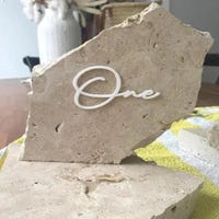 3D Marble Stone Table Numbers | Wedding Unique Signage | Custom Layered ...