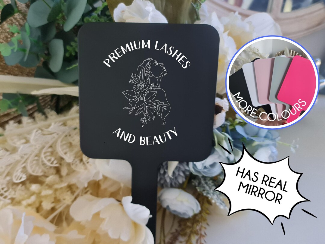 Personalised Real Handheld Mirror | Business Logo | Personalised Mirror ...