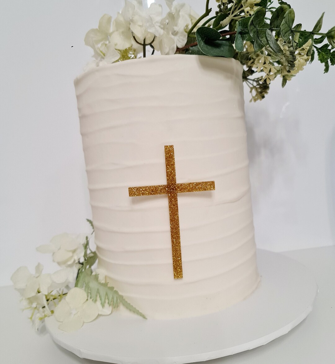 Custom Acrylic Cake Topper Cross | Birthday | Baptism | Wedding ...
