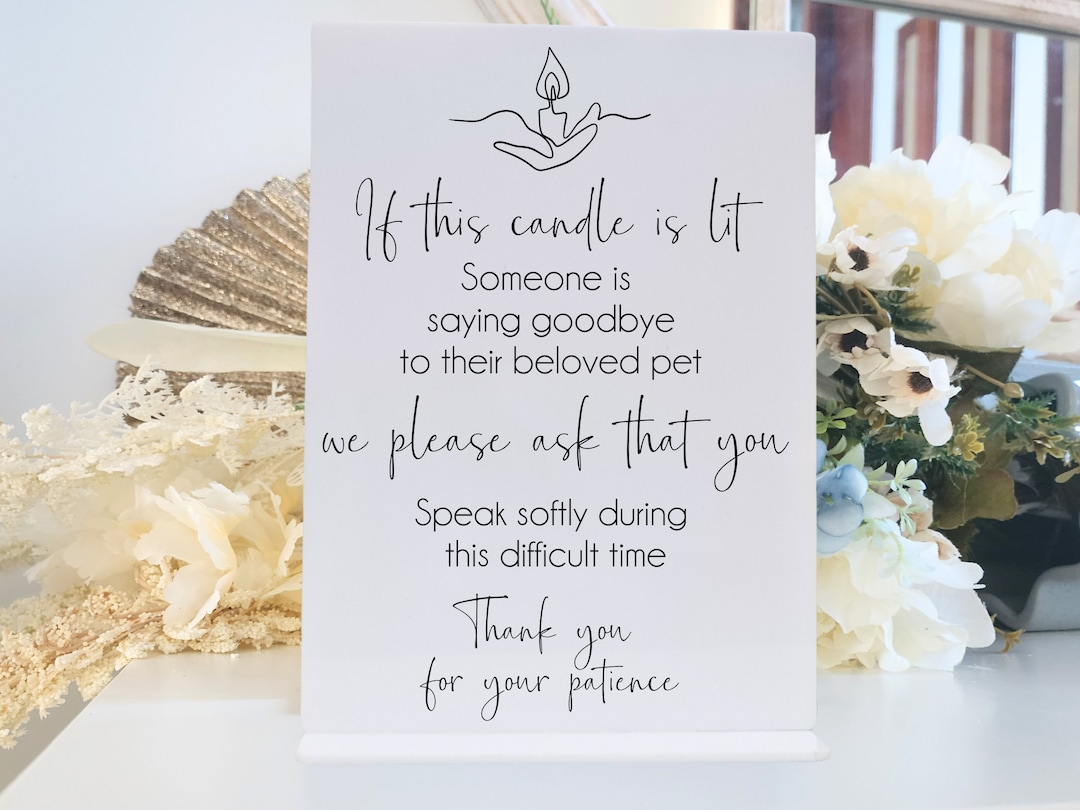 Vet Euthanasia Sign | Veterinarian Signage | Candle Burning Sign ...