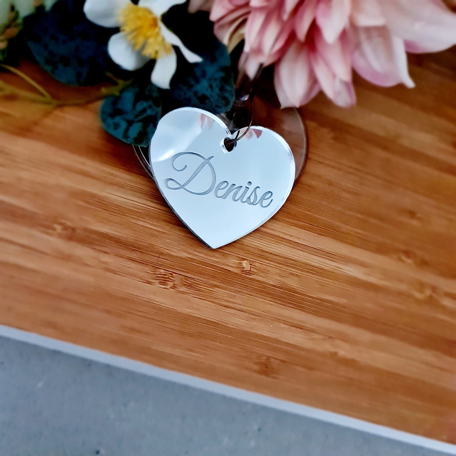 Personalised Heart Shape Engraved Acrylic Name Place Seating | Etsy