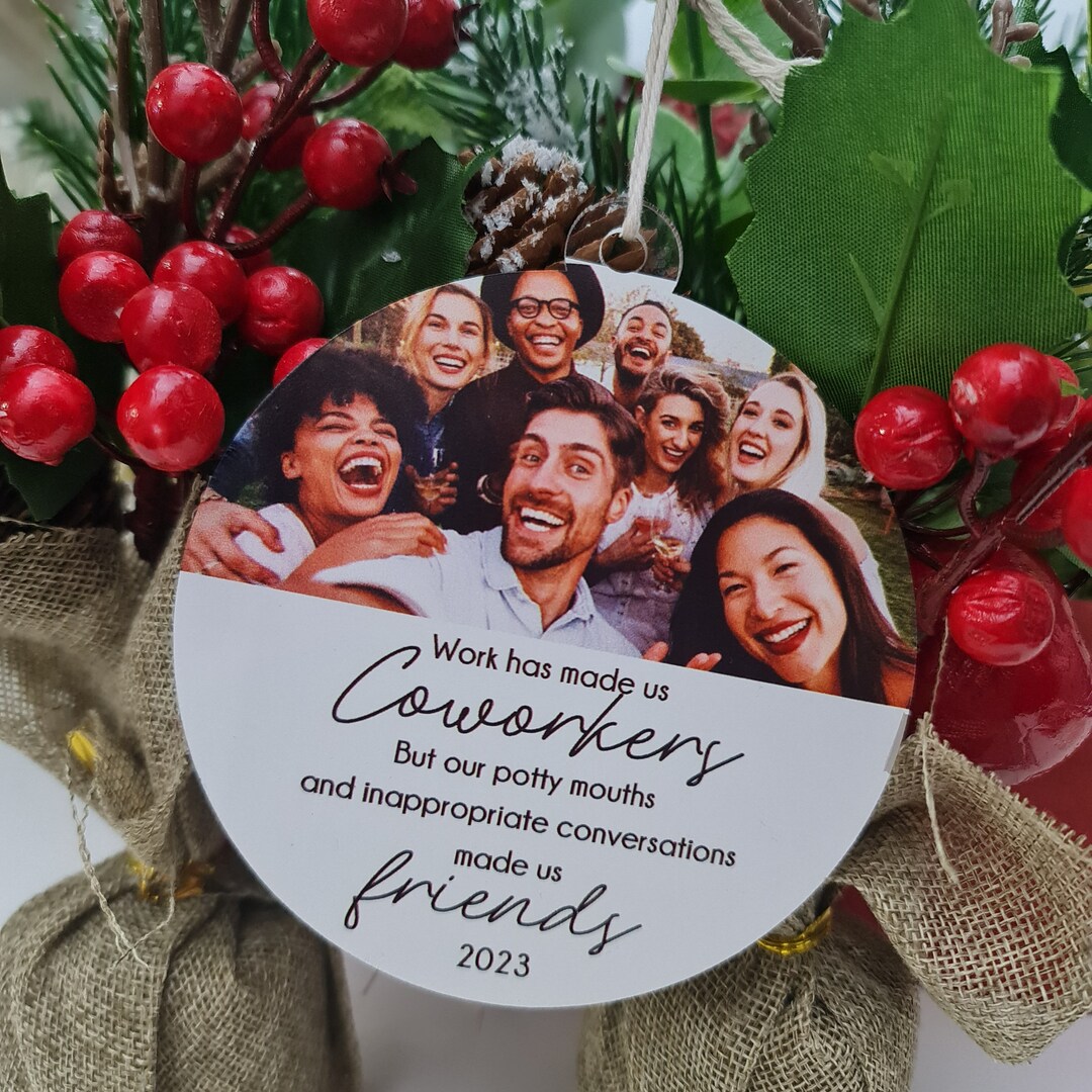 Coworker Christmas Bauble | Personalised Printed Ornament | Custom Work ...
