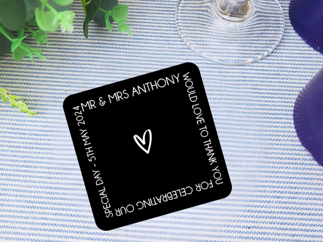 Acrylic Coaster Cards Laser UV Printed Personalised Place Cards Wedding ...