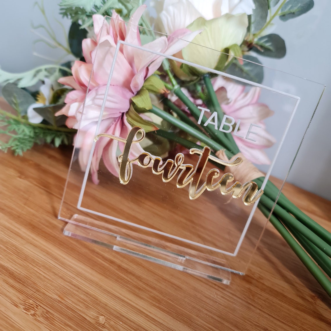 Acrylic Table Numbers With Stand | Double Layer | Wedding Decor ...