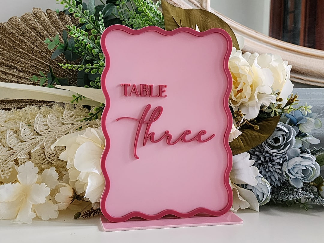 Wave A5 Table Numbers | Table Numbers | Acrylic Table Numbers | Table ...