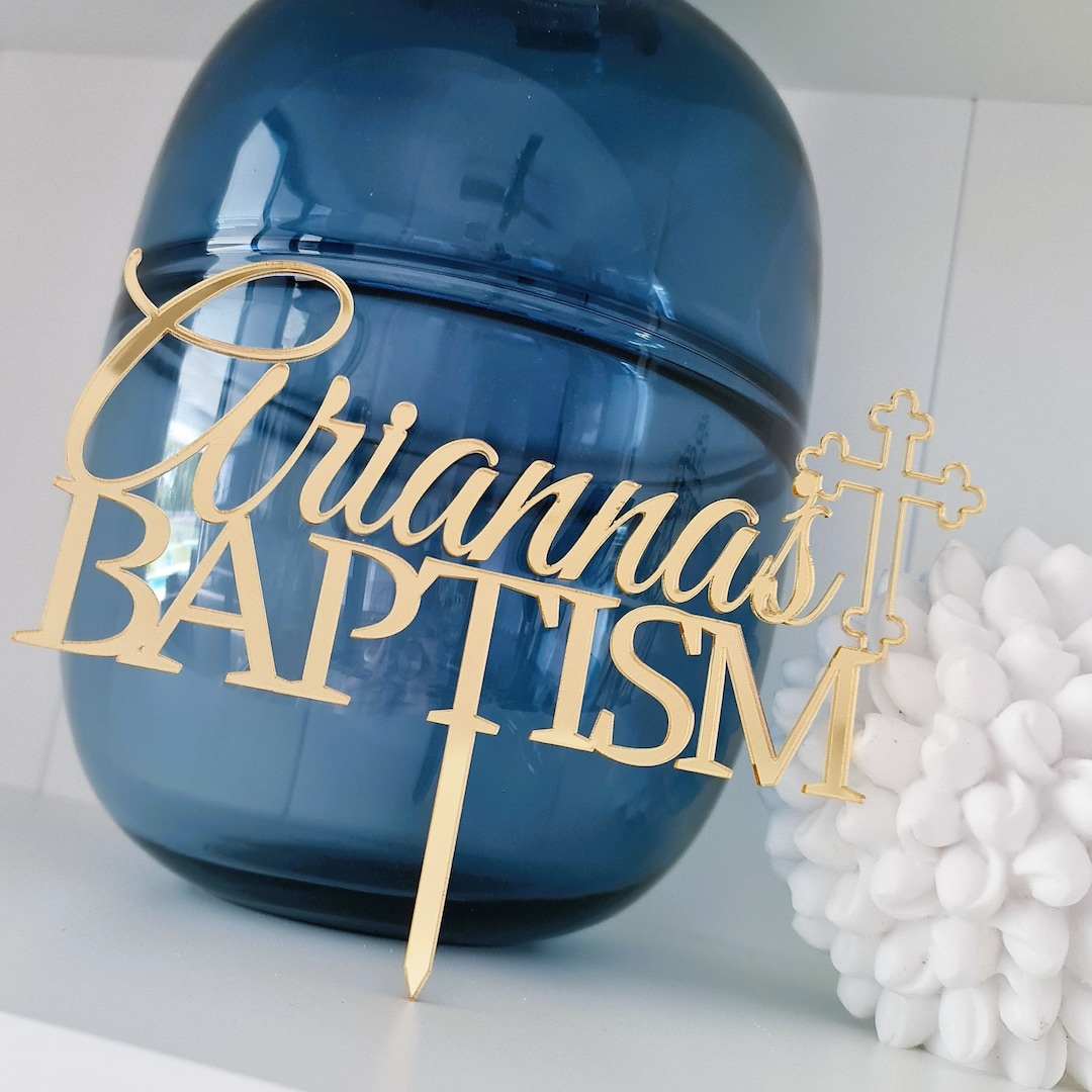 Personalised Baptism Acrylic Cake Topper | Baptism Cake Topper | FREE ...