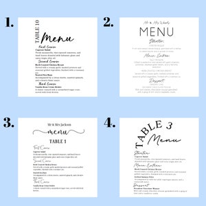 Arch Wedding Table Menu Arched Table Menu Formal Table Menu ...